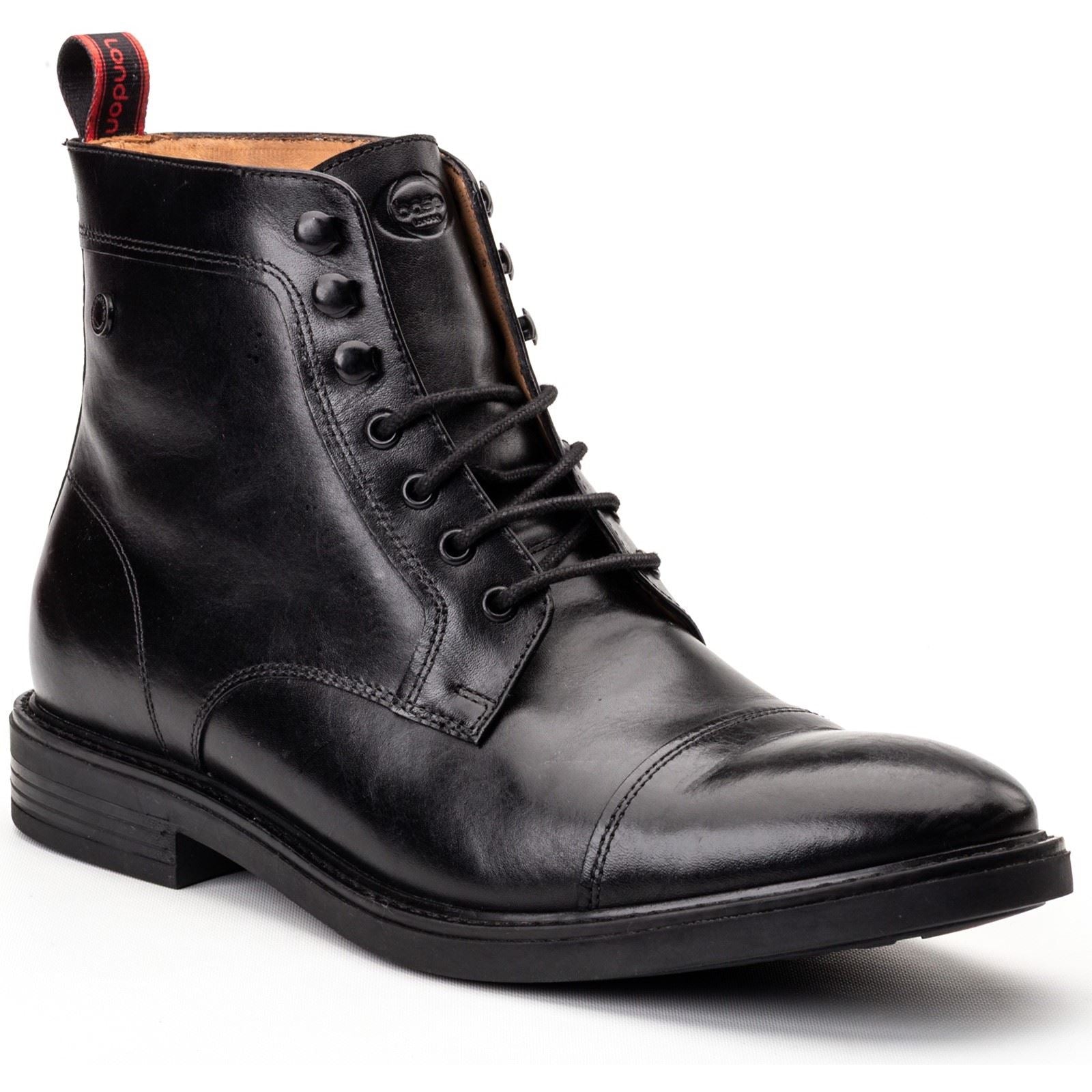 Base London Plymouth Leather Men's Black Ankle Boots – Tower-London.US