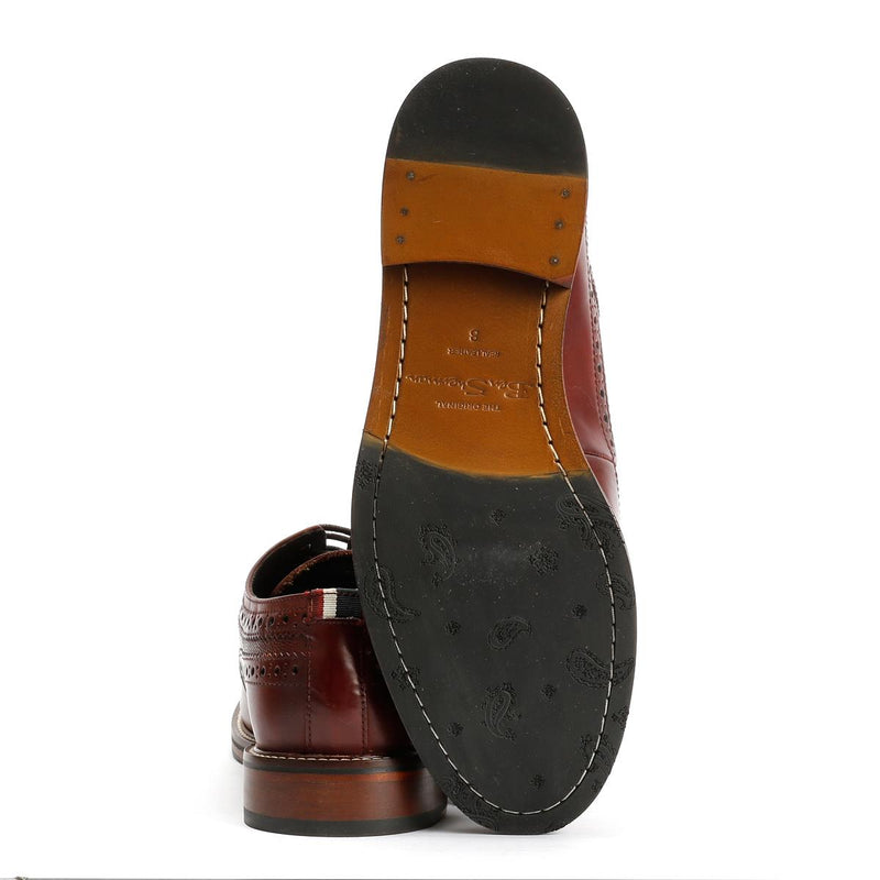 Ben Sherman Archie Brogue Leather Men's Burgundy Lace-Up Shoes – Tower ...