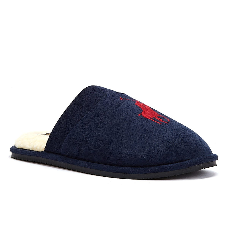 Ralph Lauren Klarence Big PP Mens Navy/Red Slippers